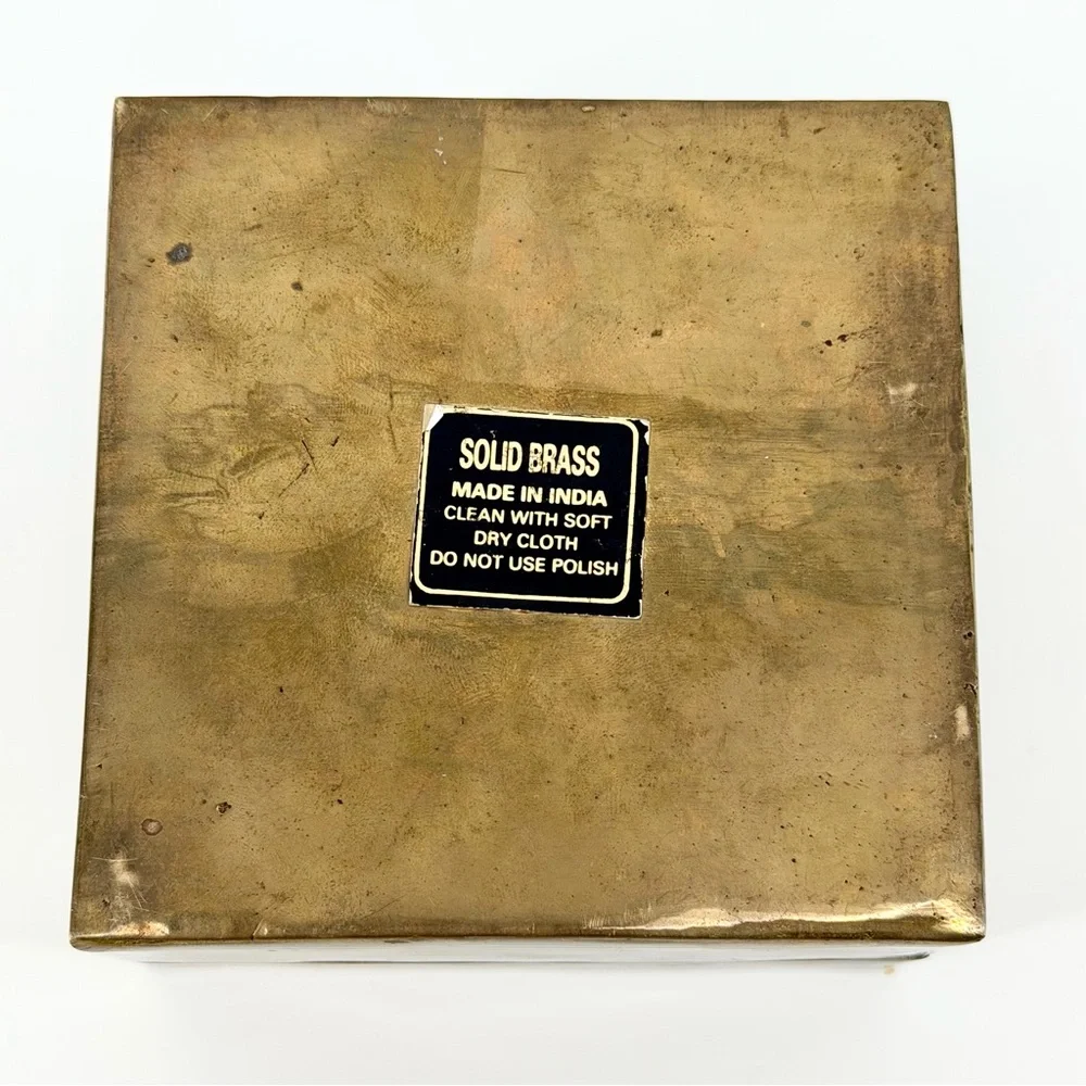 Unbranded | Art | Vintage 4 Square Solid Brass Trinket Box Mixed Metal ...